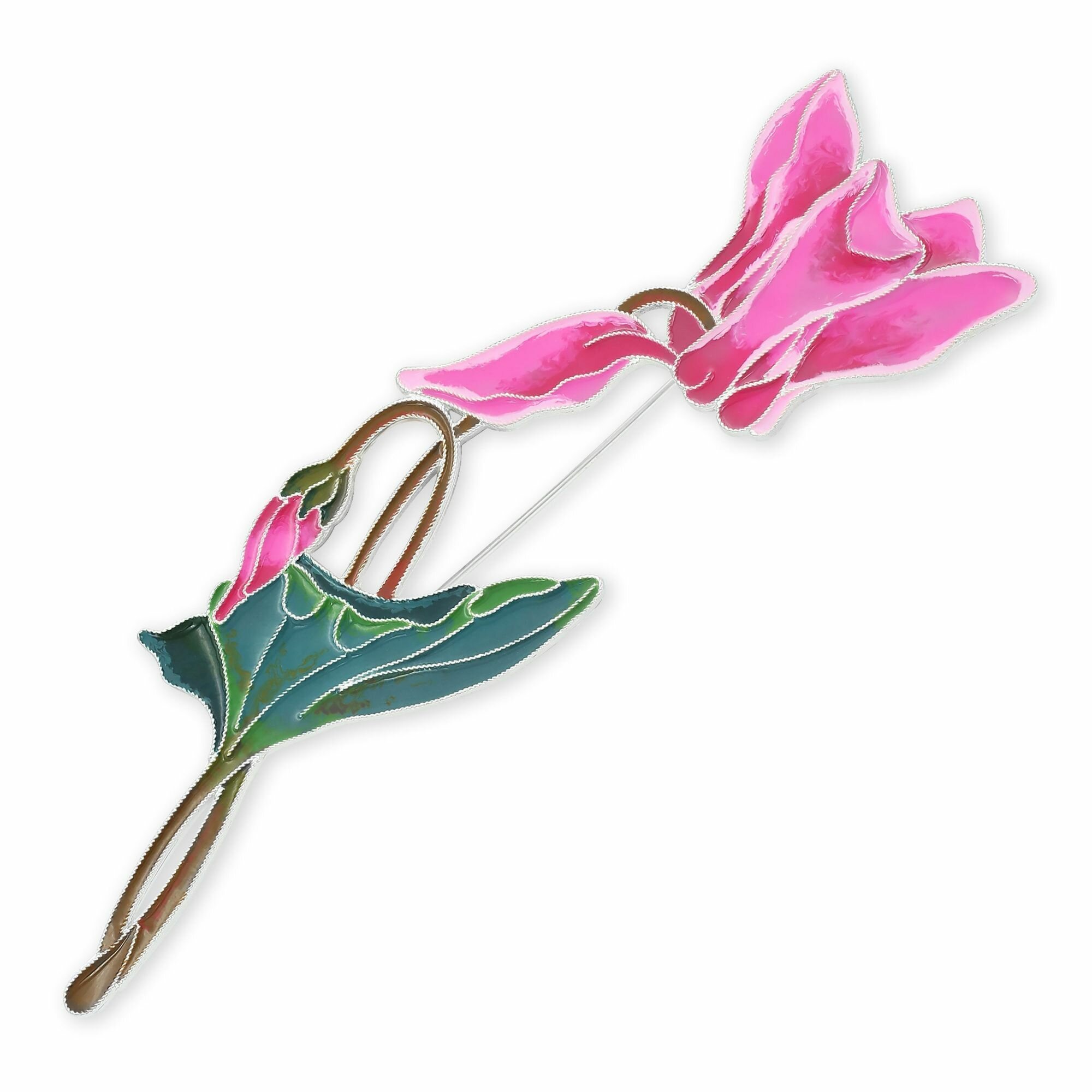 Брошь, серебро, 925 проба, эмаль