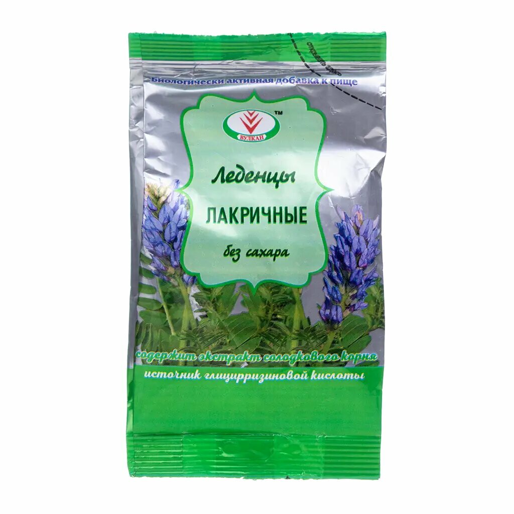 Леденцы Лакричные без сахара (леденцы массой 2 г) уп 50 г