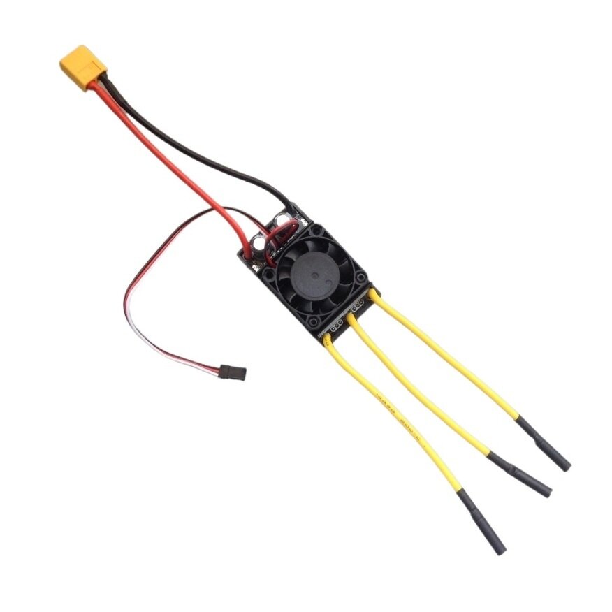 Двунаправленный бесщеточный регулятор скорости 70 А 2-6S с BEC 5 В 3 А и штекерами типа «банан» 4 мм — с воздушным охлаждением