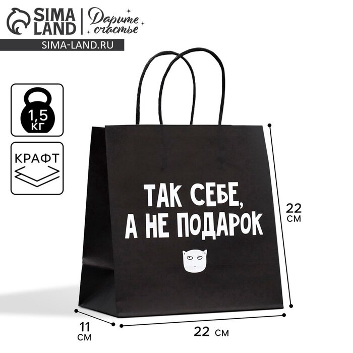 Пакет подарочный, упаковка, «Так себе, а не подарок»,