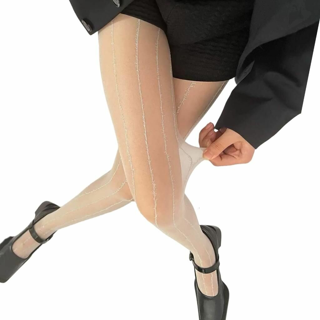 Ультратонкие чулки из яркого шелка вертикального плетения Silver onion-белый