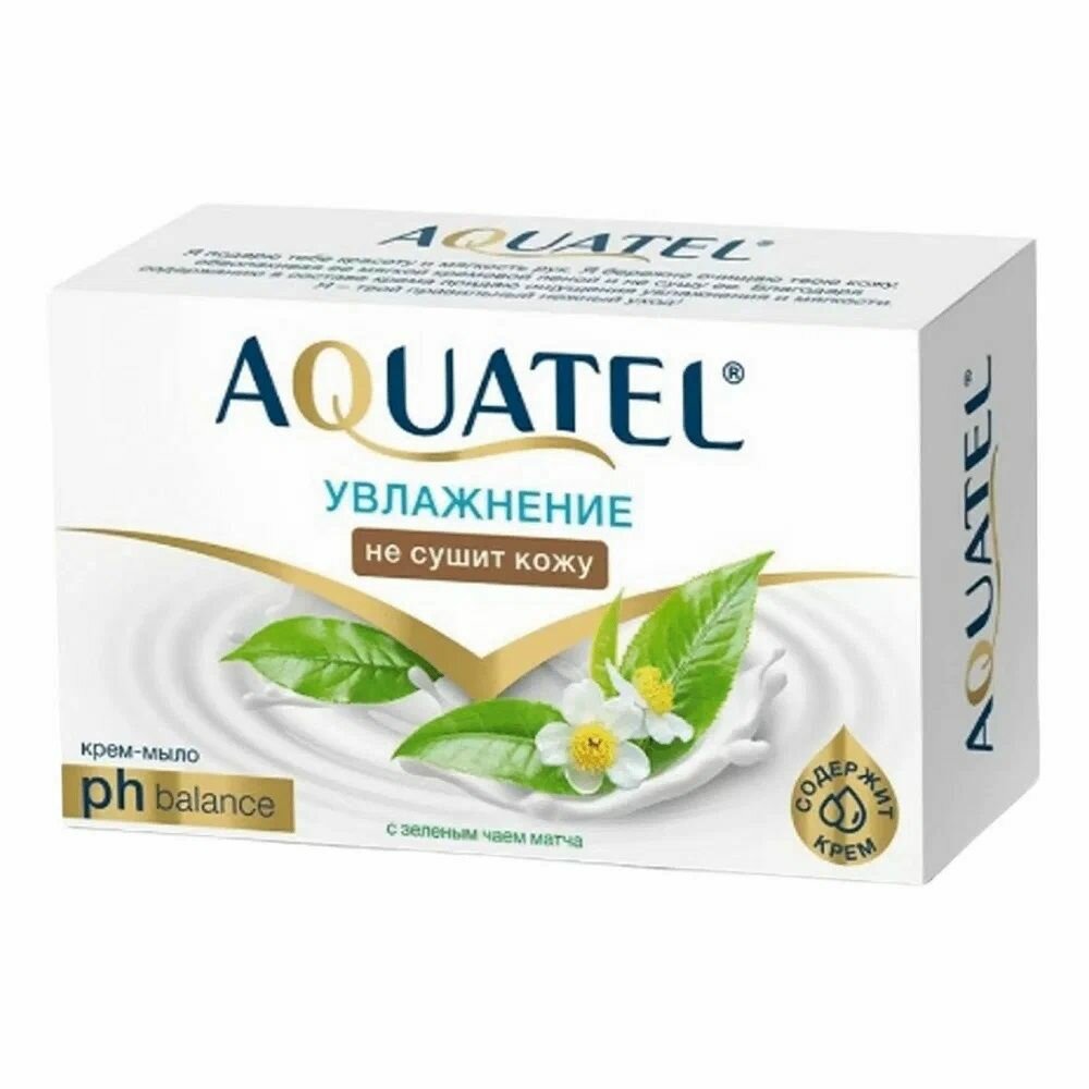 Твердое крем-мыло Aquatel зеленый чай матча, 90 г