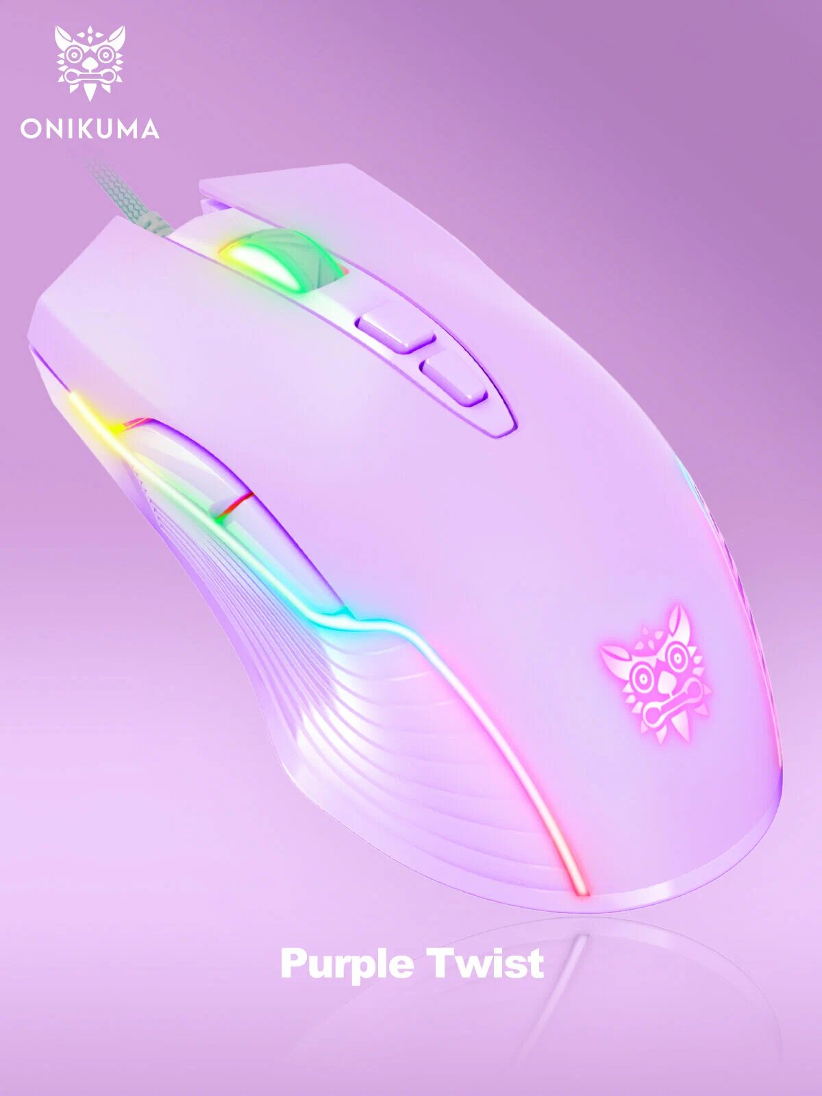 Игровая мышь для компьютера Onikuma CW905 Purple Twist с RGB подсветкой