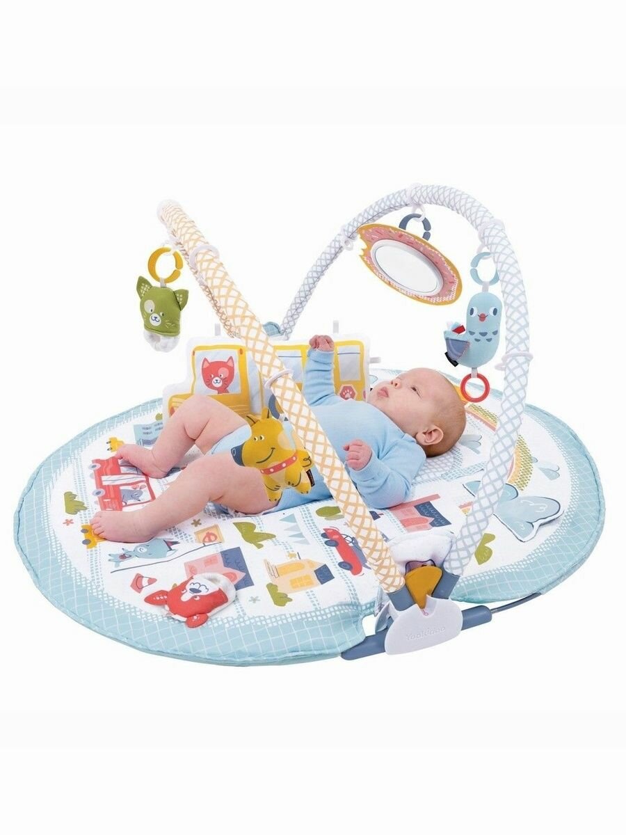 YOOKIDOO коврик трансформер 3 в 1 развивающий Город с дугами круглый для малышей