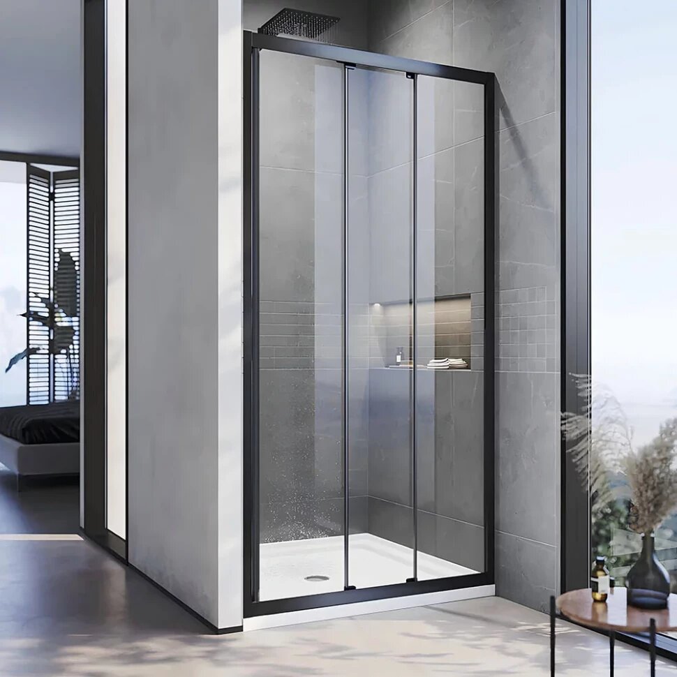 Душевая дверь Veconi Vianno VN28B-120-01-C8 120 см, профиль черный матовый, стекло прозрачное