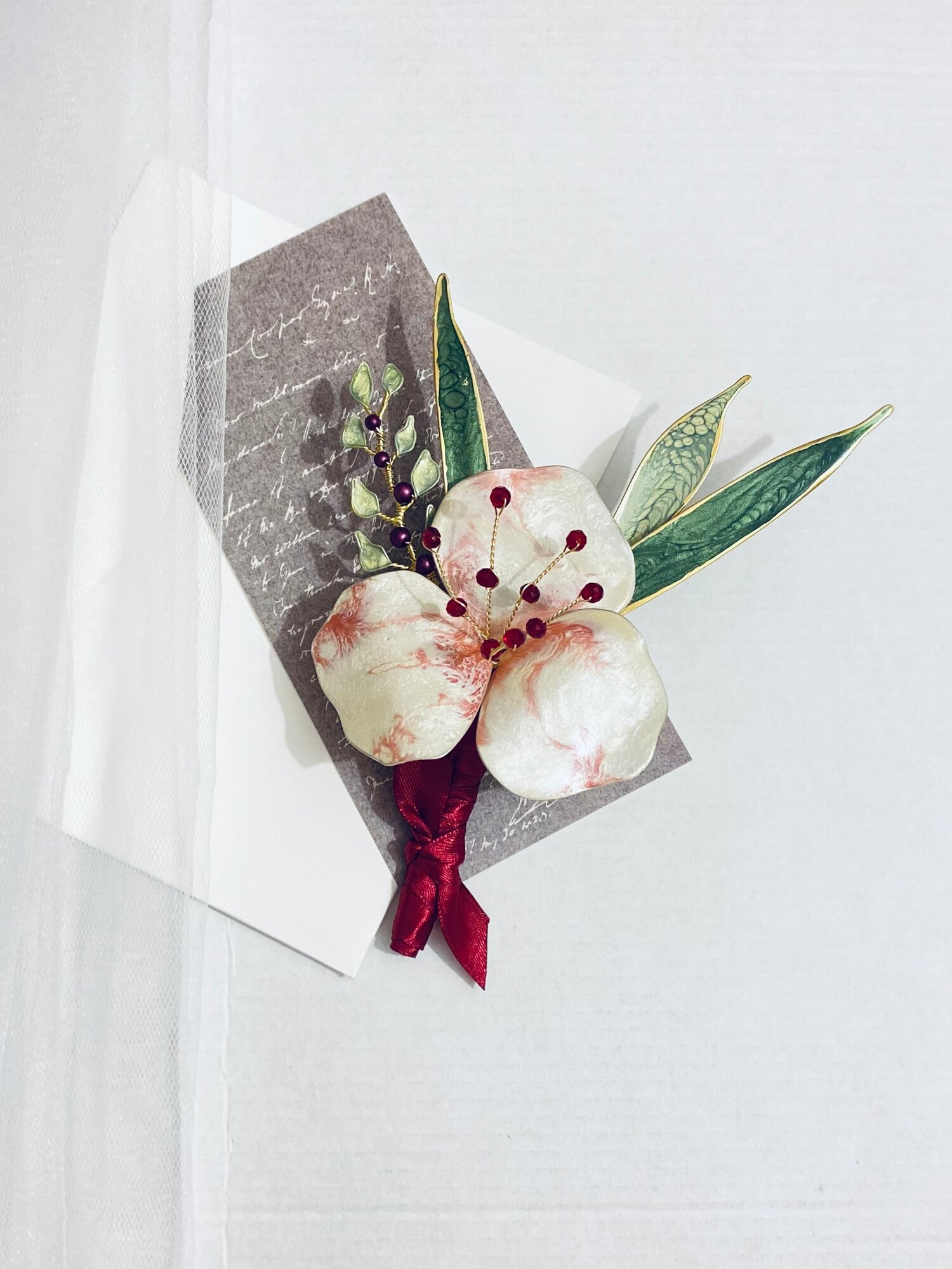 Свадебное украшение «Royal Merlot» для жениха, для свидетеля, бордовый цвет