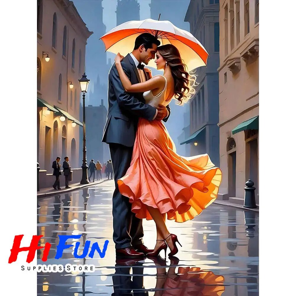 Алмазная живопись "Влюбленные с вином", полный набор Square Drill 55x75cm, dzxCP598