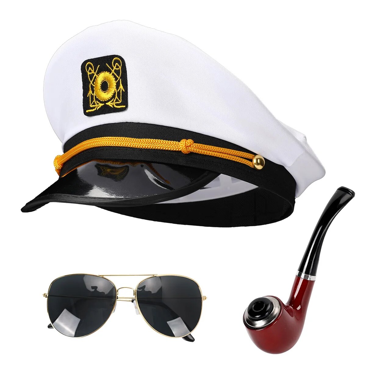 Капитанская шляпа с трубкой и очками