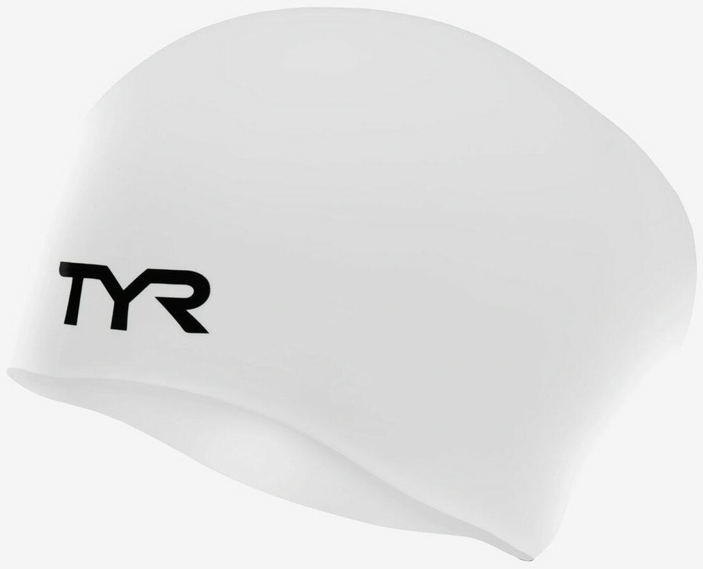 Шапочка для плавания TYR Long Hair Wrinkle-Free Silicone Cap (100 Белый, O/S)