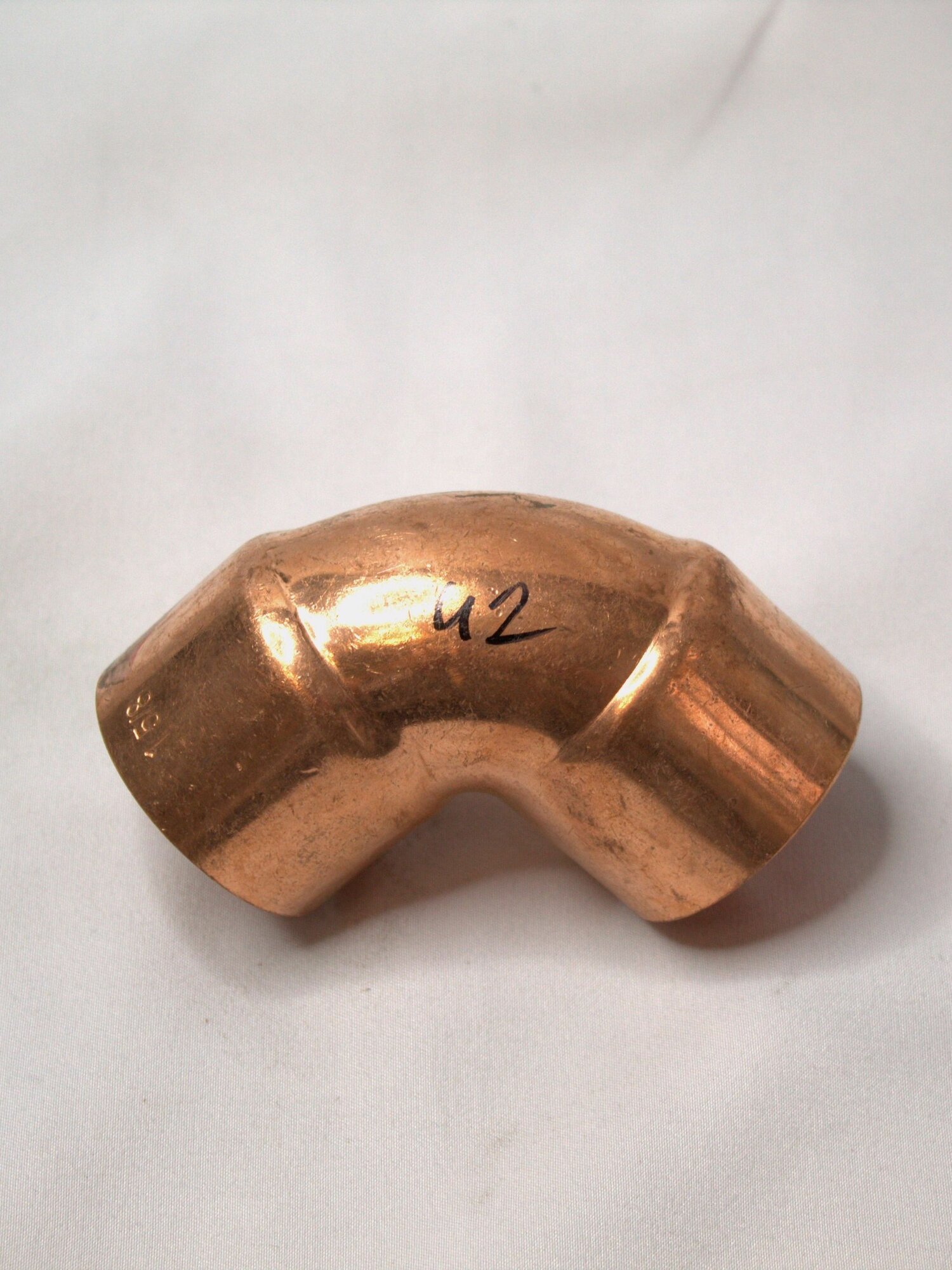 Угол медный под пайку, 42мм, двухраструбный