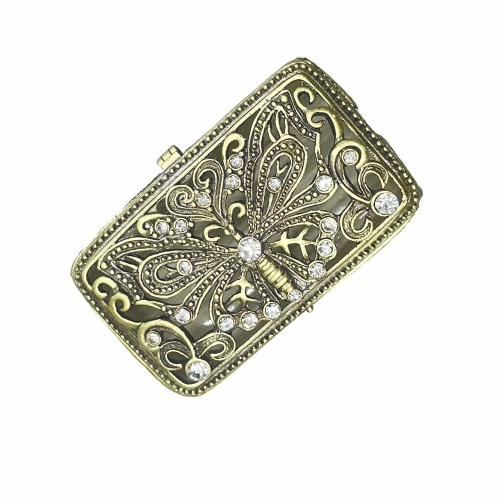 Ретро металлическая шкатулка для ювелирных изделий маленькая коробка хранения изделий-шкатулка в форме бабочки