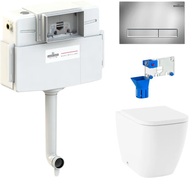 Комплект Lavinia Boho Унитаз приставной One 33024060 / Крышка-сиденье с микролифтом / Бачок скрытого монтажа RelFix 38020010, Кнопка, Дозатор