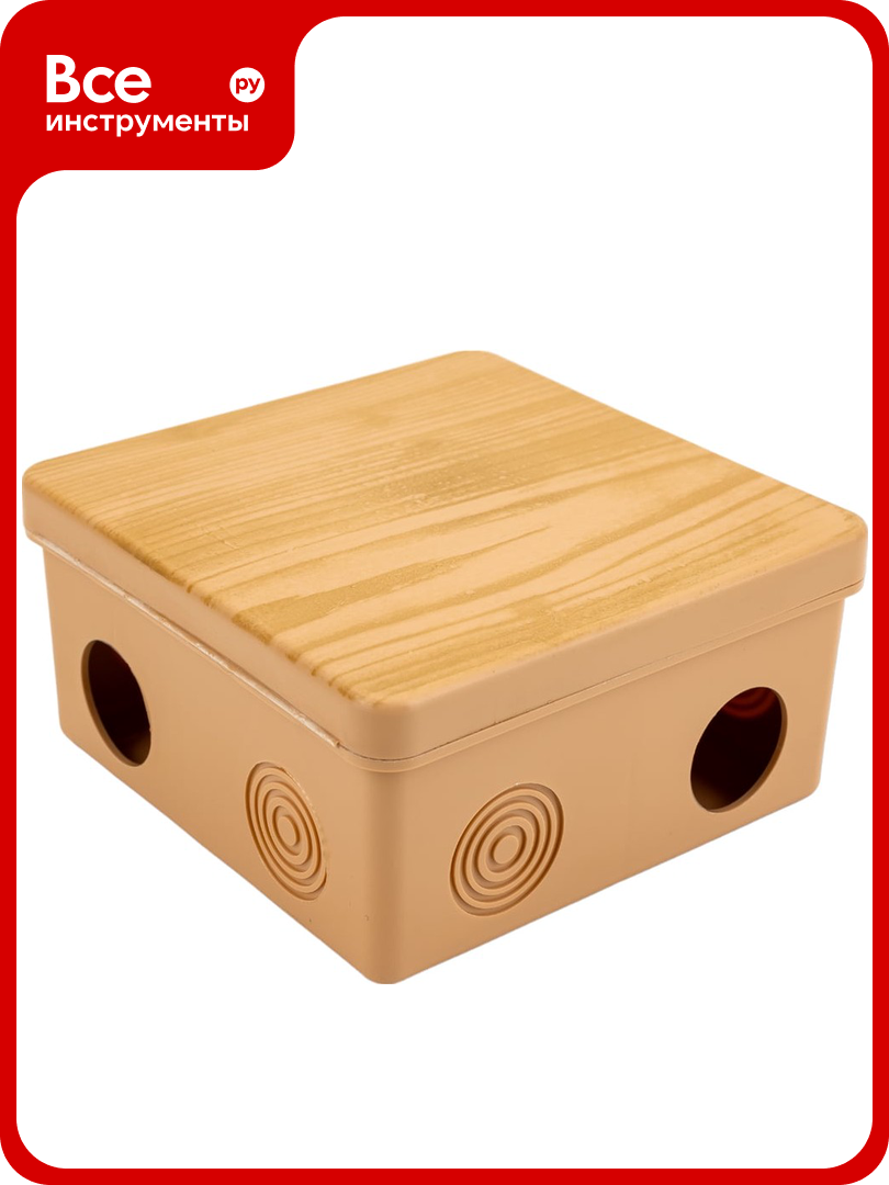 Распаячная коробка IEK км 100x100x50мм о/к ip54 8 вв. сосна UKO31-100-100-050-K34-54, для разветвления проводов