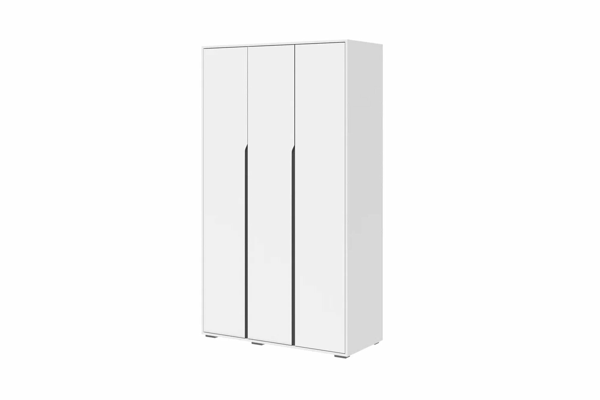 Шкаф для одежды Нонтон Алиса, 120x52x210 см, 5 полок, белый / белый гладкий