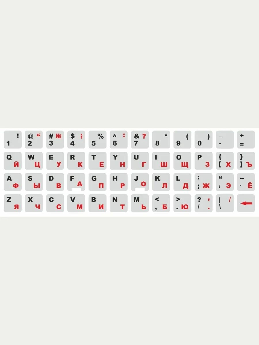 Русские наклейки на клавиатуру 13х13мм