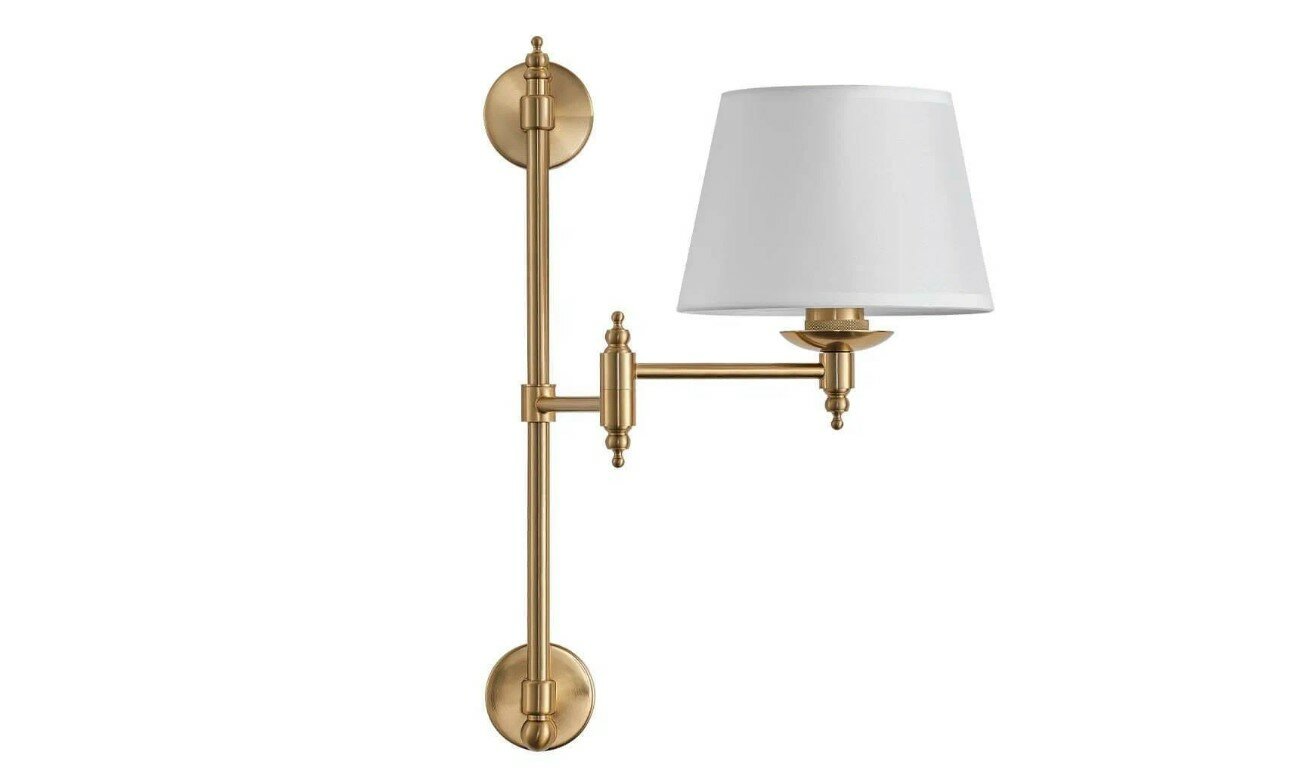 Бра настенное Crystal Lux Poesia AP1 Brass, цоколь Е27, белое