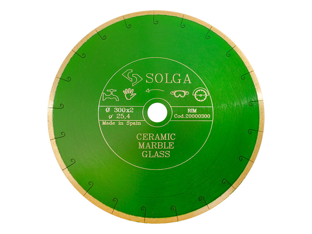 Диск алмазный Solga Diamant CERAMICS, MARBLE сплошной (керамика, мрамор) 300мм/25,4