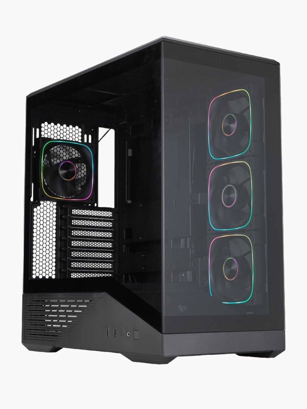 Корпус 1STPLAYER GM7 ARGB, черный (GM7-BK-3FN7R-1FN7)