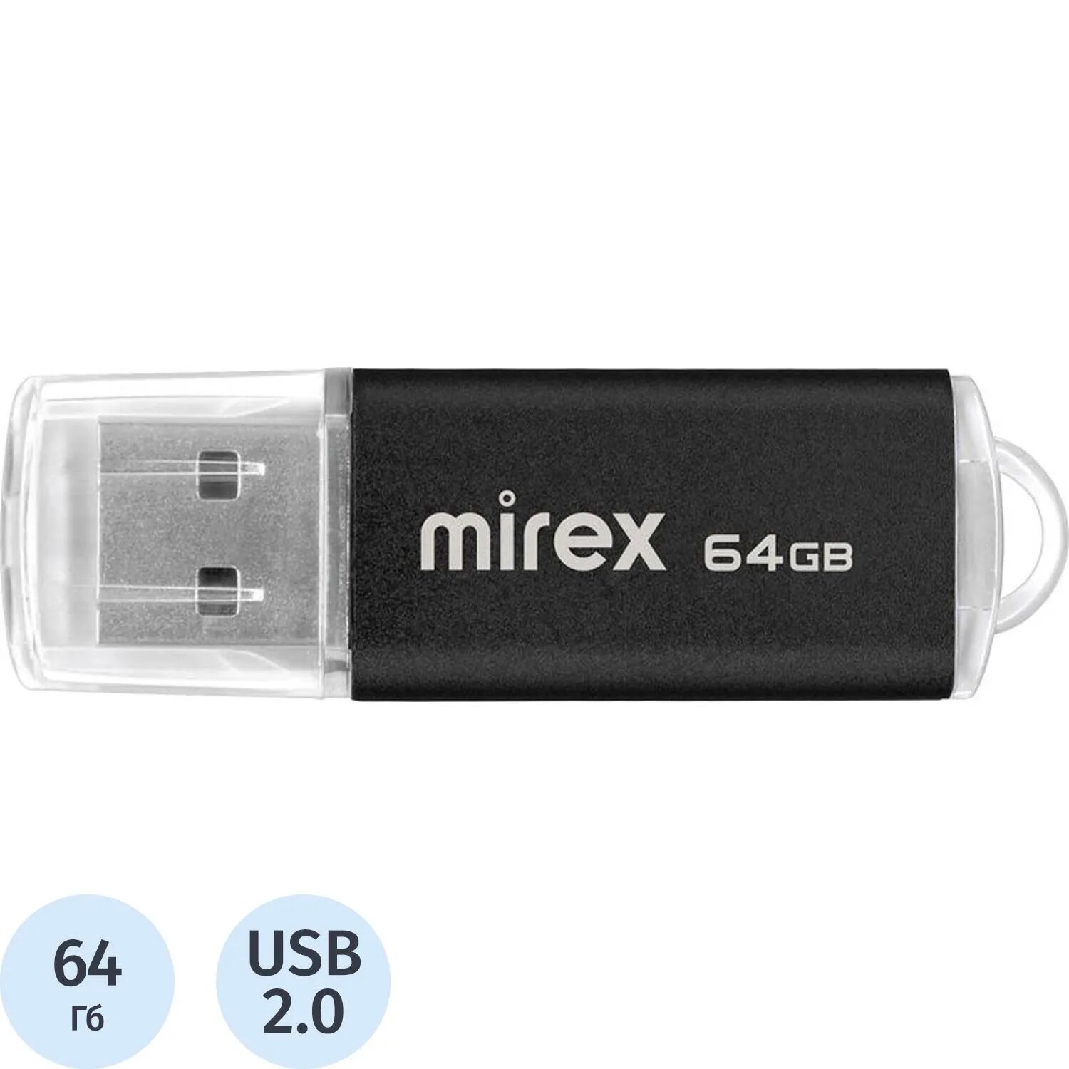 Флеш-память Mirex USB UNIT BLACK 64Gb (13600-FMUUND64 )