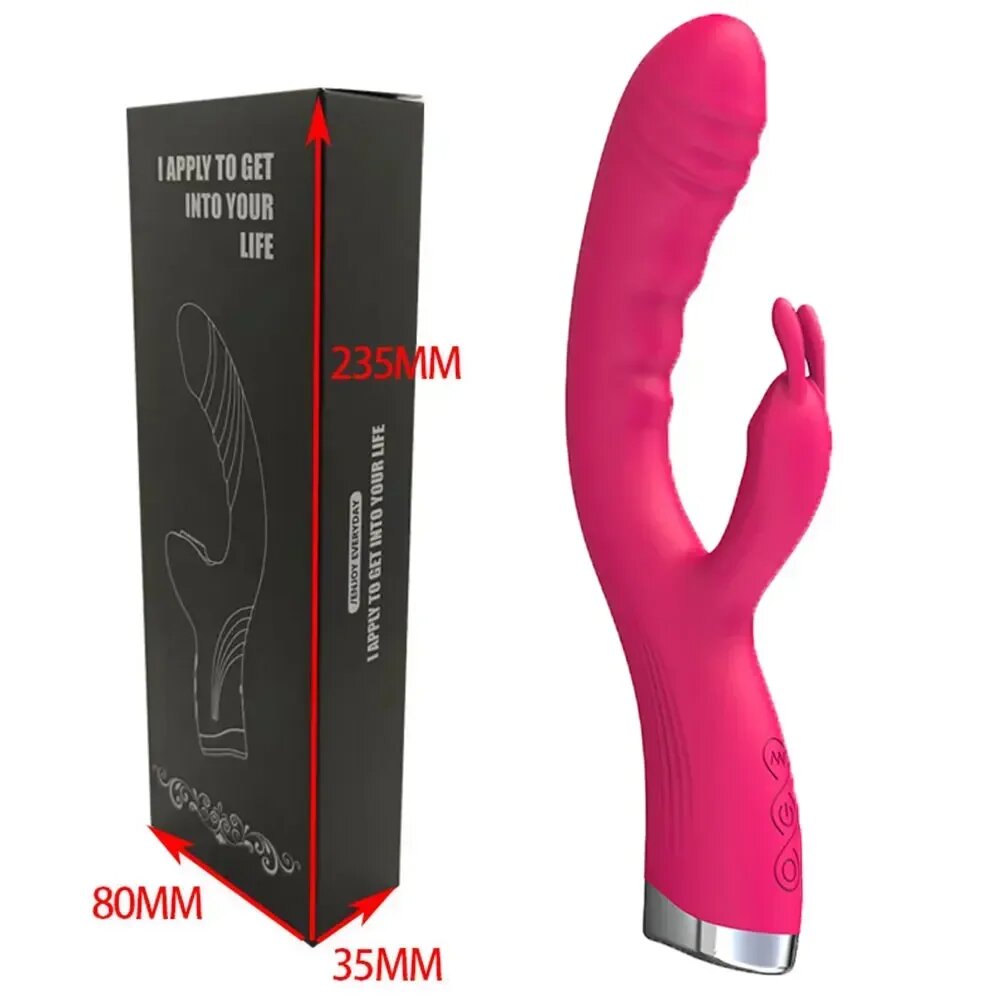 Вибратор фаллоимитатор кролик, Rabbit red box, 235 мм