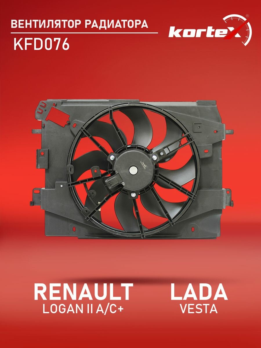 Вентилятор радиатора с кожухом Рено Каптюр, Клио, Дача Доккер, Дастер, Лоджи, Сандеро RF1567, PFN228, MK7092