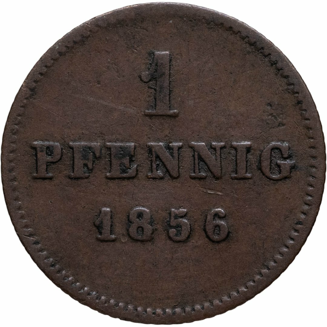 Бавария 1 пфенниг 1856, Медь, в сохранности VF