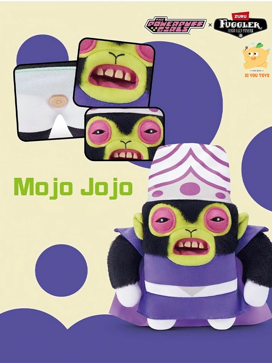 Fuggler Powerpuff Girls Mojo Jojo / Игрушка Зубной Монстр, Кукла Крутые Девчонки Mojo Jojo, Подходит Для Детей В Возрасте От 3 Лет И Старше.