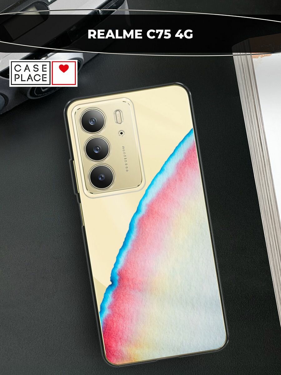 Чехол на Realme C75 4G / Реалми C75 4G с принтом Слияние красок, прозрачный