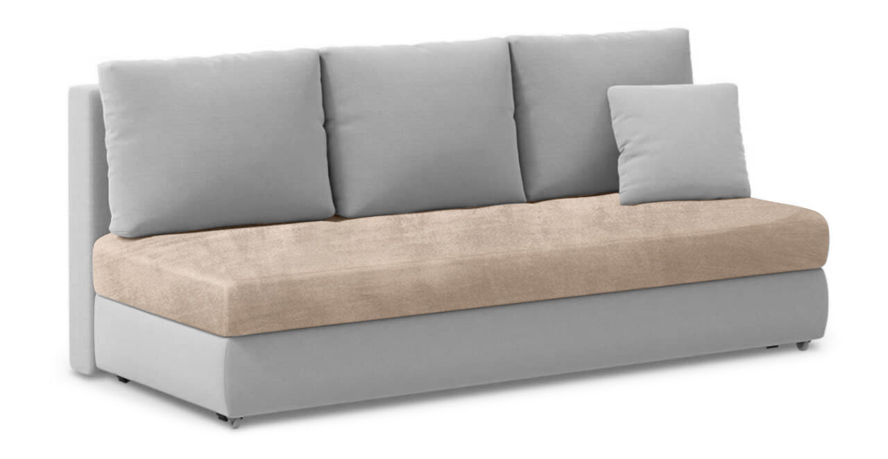 Чехол на сиденье для дивана евро-книжки Бруклин бежевый, стрейчевый велюр, Виктория Хоум Декор