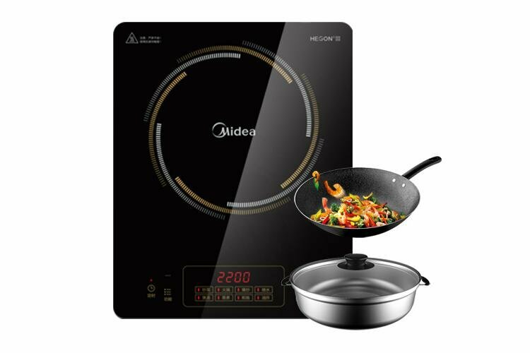 Индукционная плита Midea 13468623, черная, высокая мощность, 9 уровней температуры