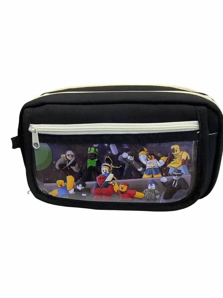 Forsaken пенал форсакен для подростка школьный вместительный черный с двумя отделениями 20x11x7см