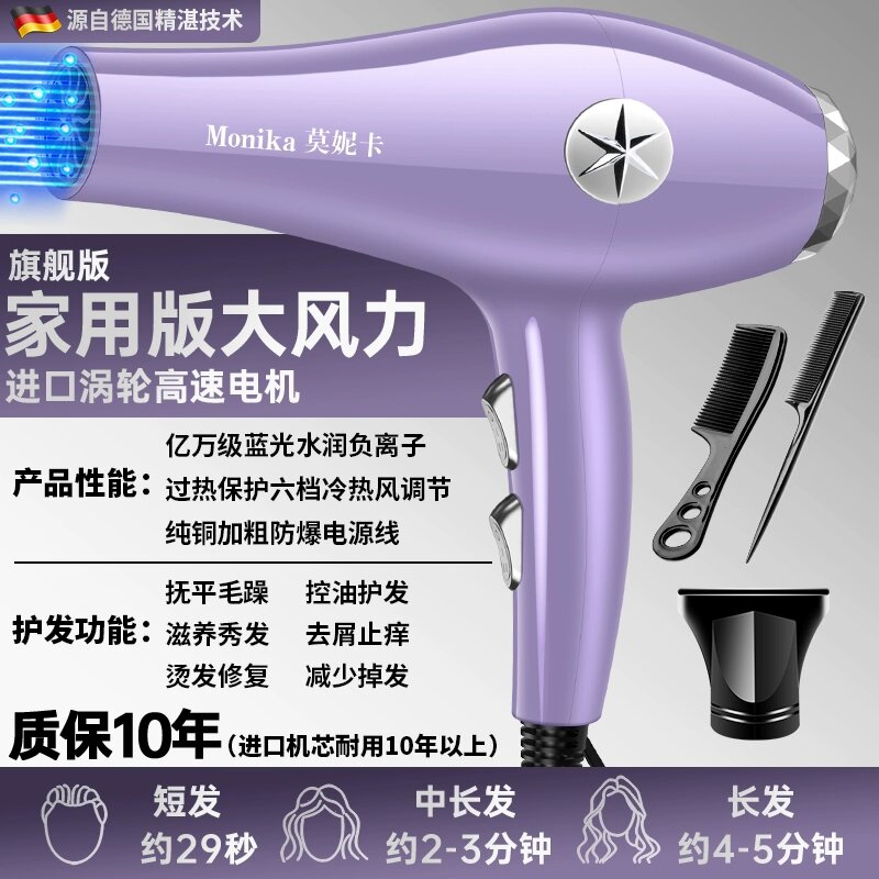 Фен бытовой для ухода за волосами с отрицательными ионами, высокий ветер, парикмахерская, парикмахерская, мощный