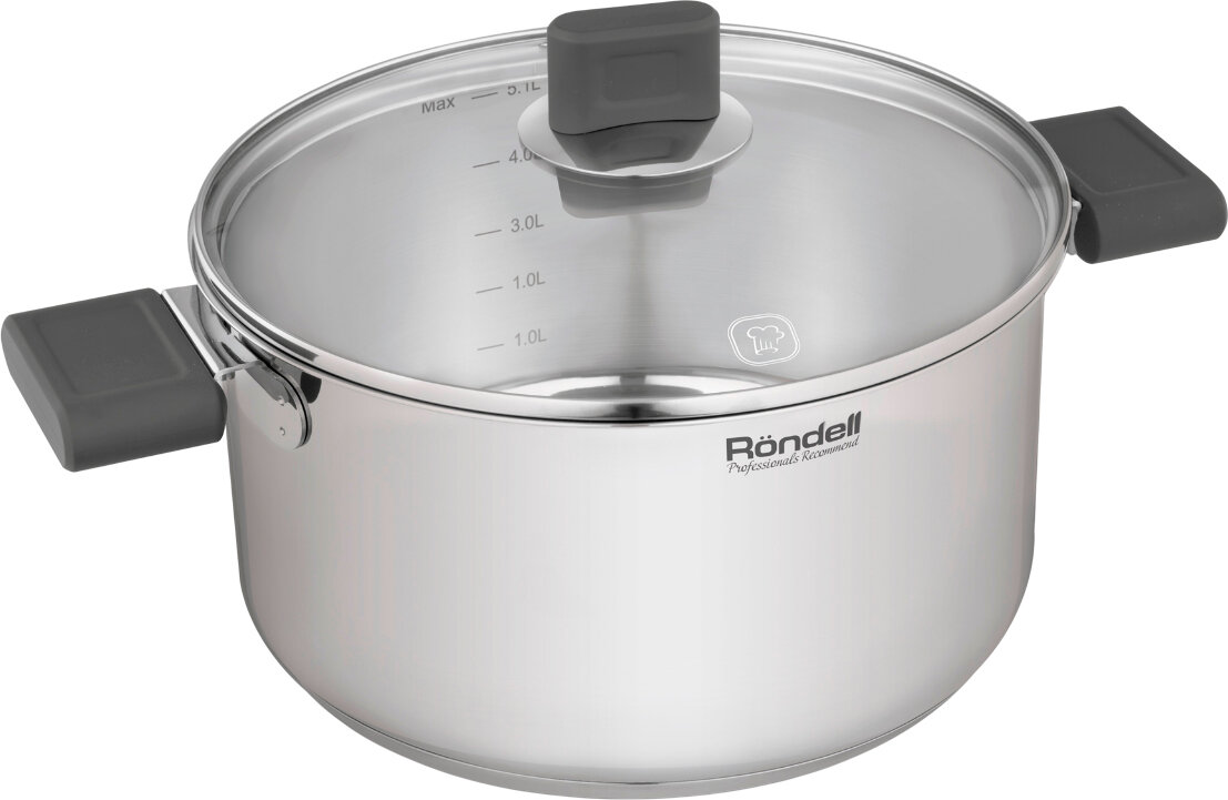 Кастрюля Rondell Quadro 24 см стальной
