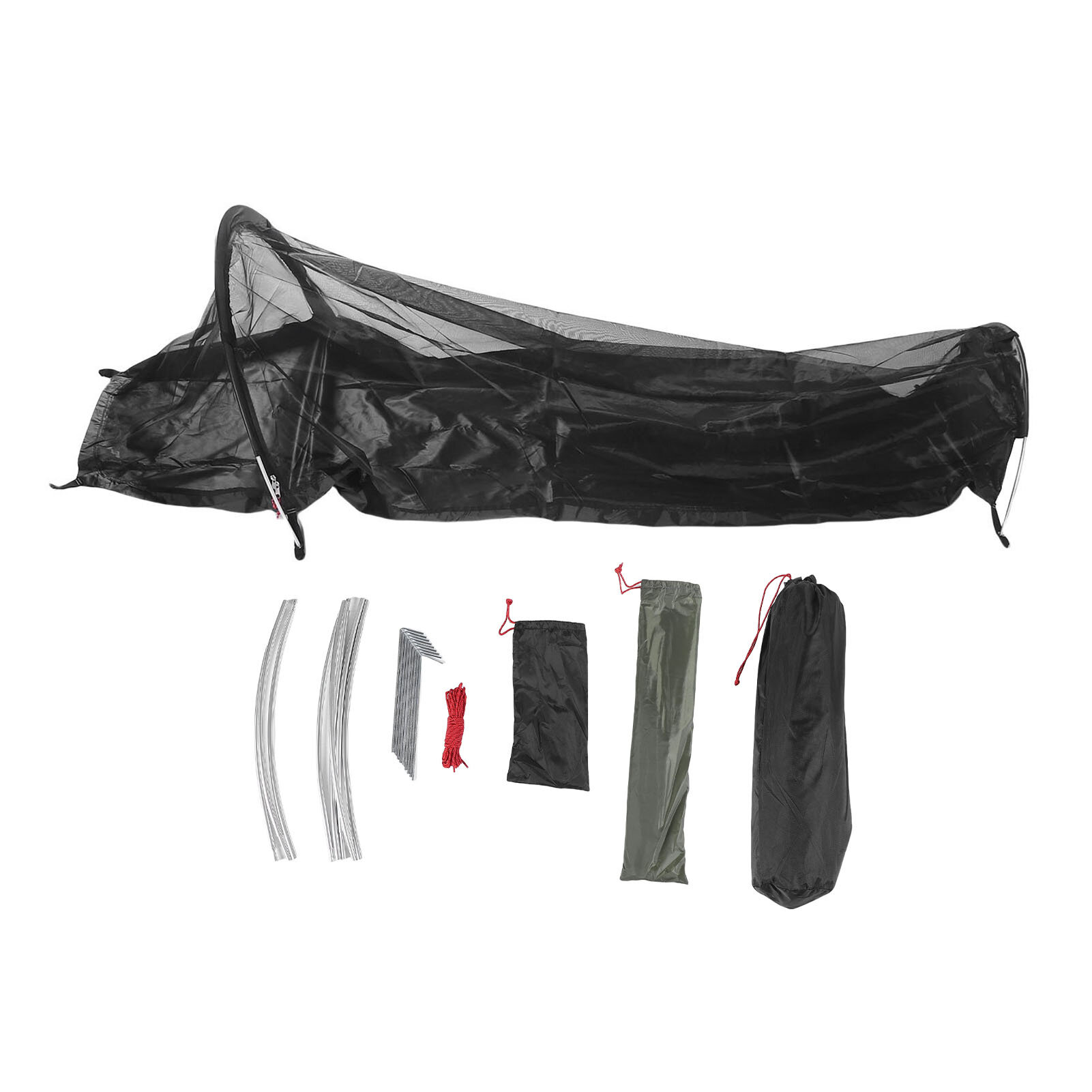 Складная сетчатая палатка-кровать на 1 человека, портативная, москитная сетка, черная