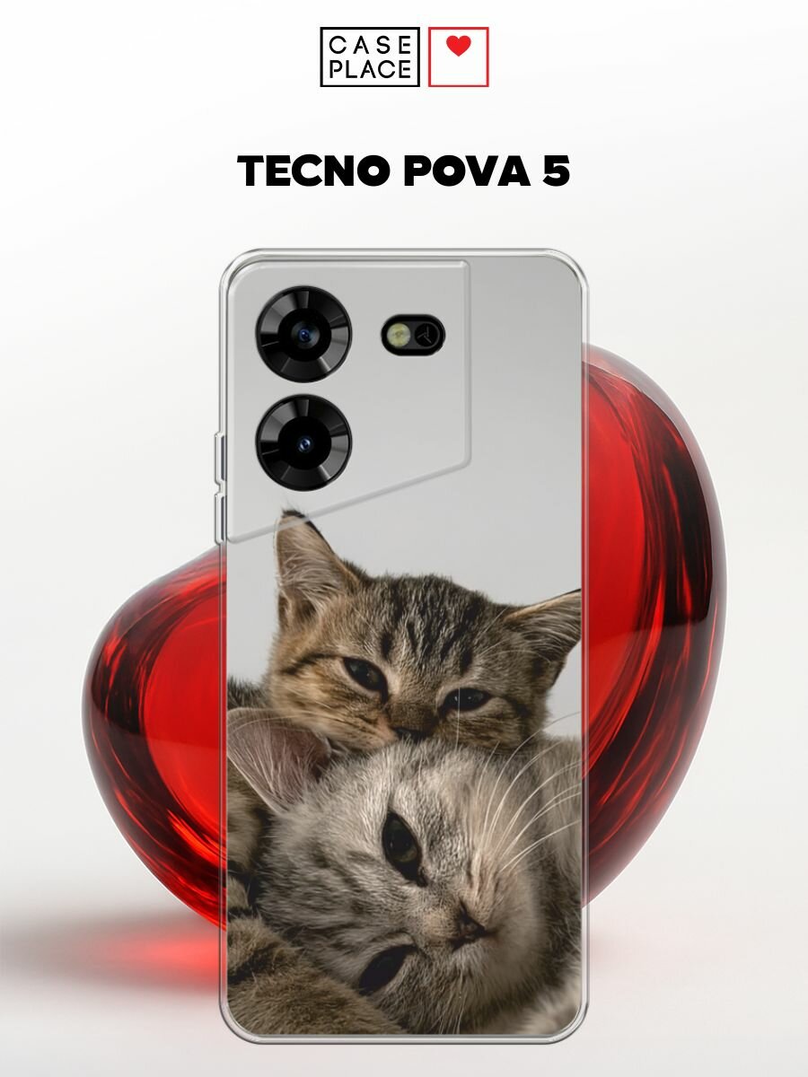 Чехол на Tecno Pova 5 / Текно Пова 5 с принтом Нежные котята