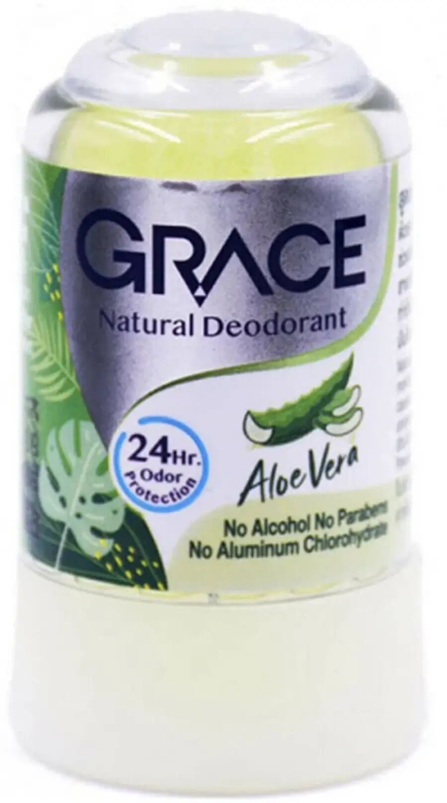 ALOE VERA Crystal Deodorant, Grace (алоэ вера кристальный алунитовый дезодорант, Грэйс), 70 г.