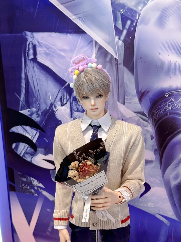 Мужская кукла HeHeBJD 52 см из канифоли Light Tan, Face make up