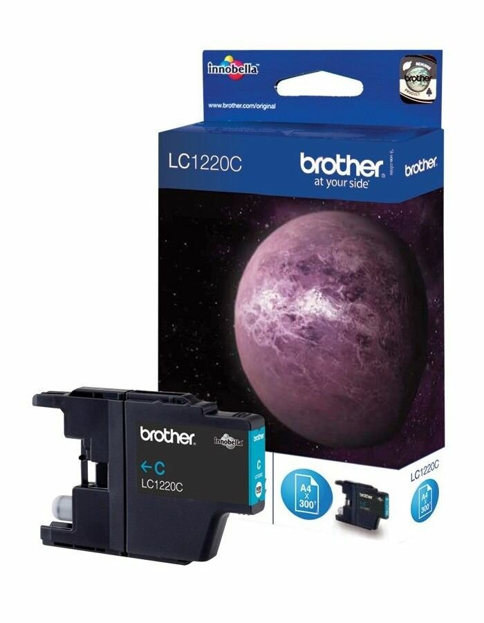 Картридж струйный Brother LC1220C голубой (300стр.) для Brother MFC-J430W/J825DW/DCP-J525W