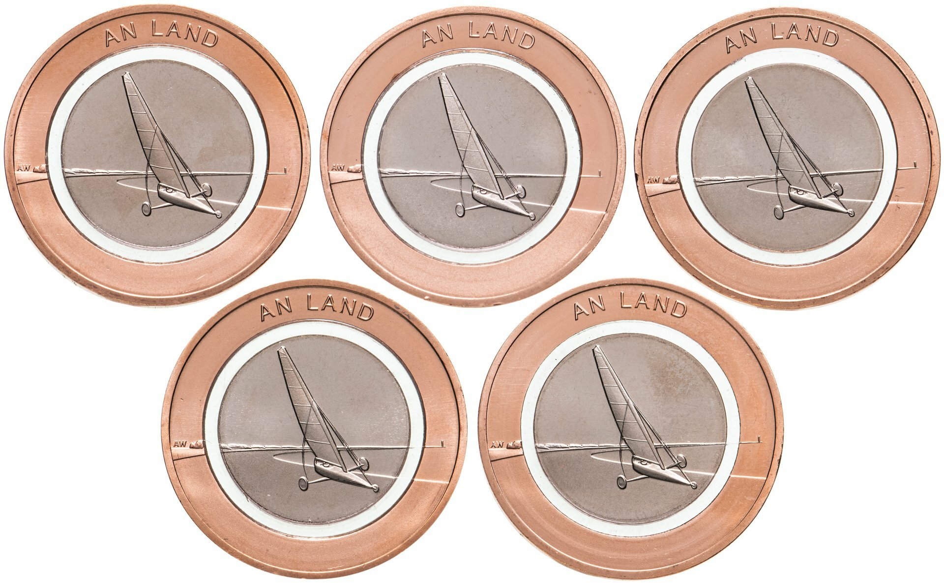 Германия 10 евро 2020 набор из 5-ти монет "На земле" все монетные дворы