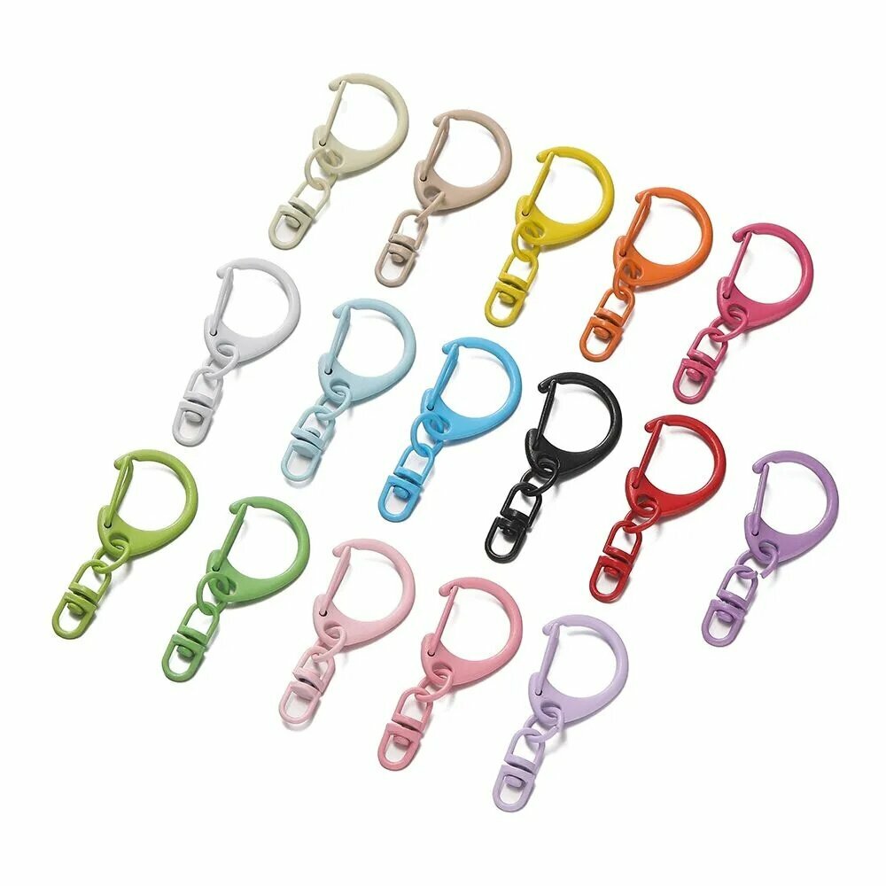 Карабин застежка для ключей, сумок брелоков,18.5*40 мм,5 шт, цвет красочный