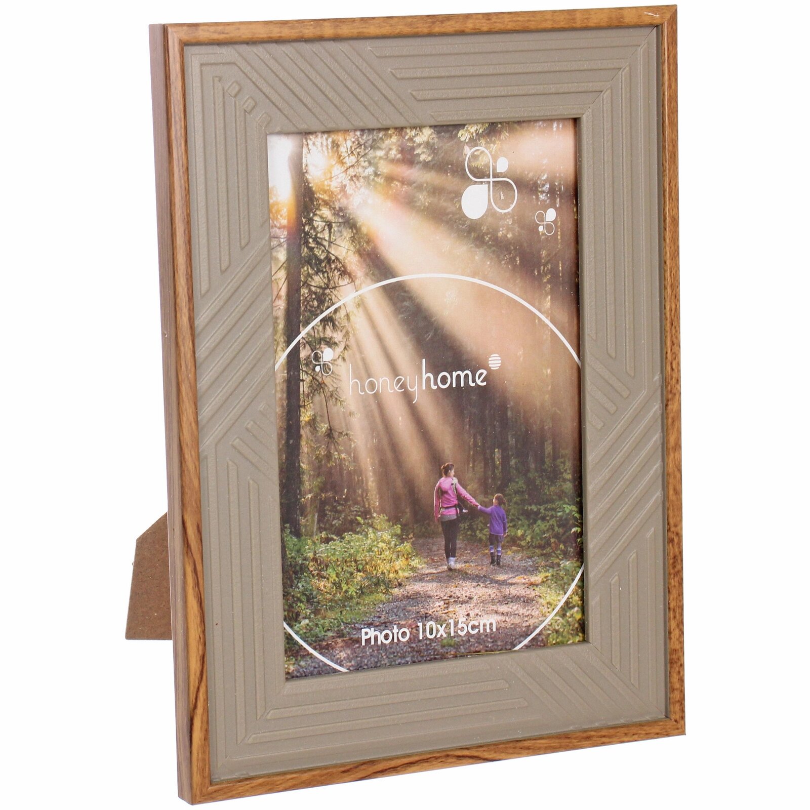 Фоторамка настольная «honeyhome» для фото 10x15 см, пластик, цвет темно-серый, с подставкой