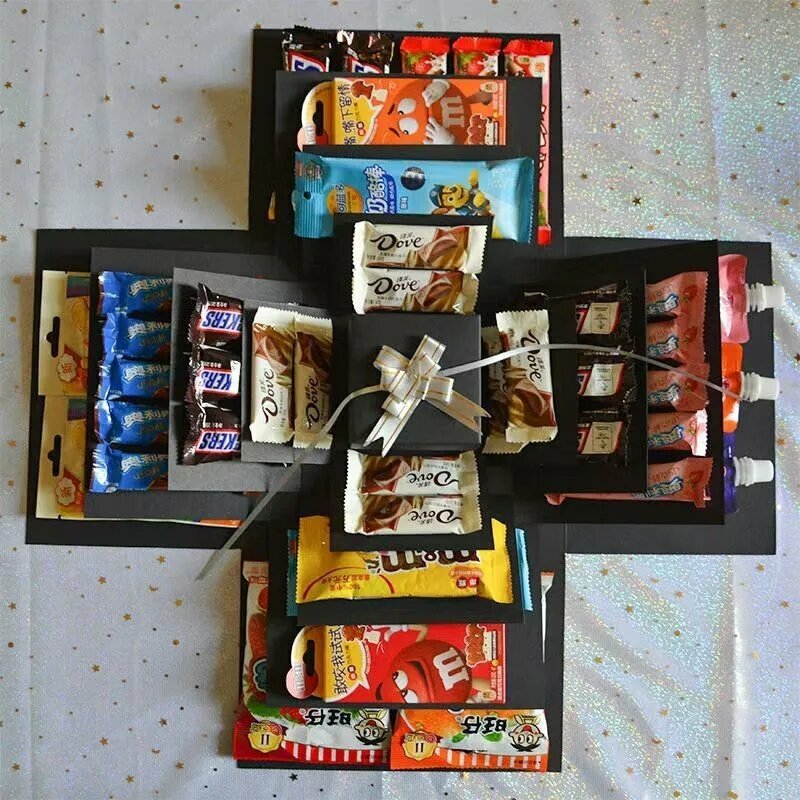 Подарочная коробка распадающаяся 5 in коробка раскладушка для сюрпризов и сладостей Юбилеи, различные праздники