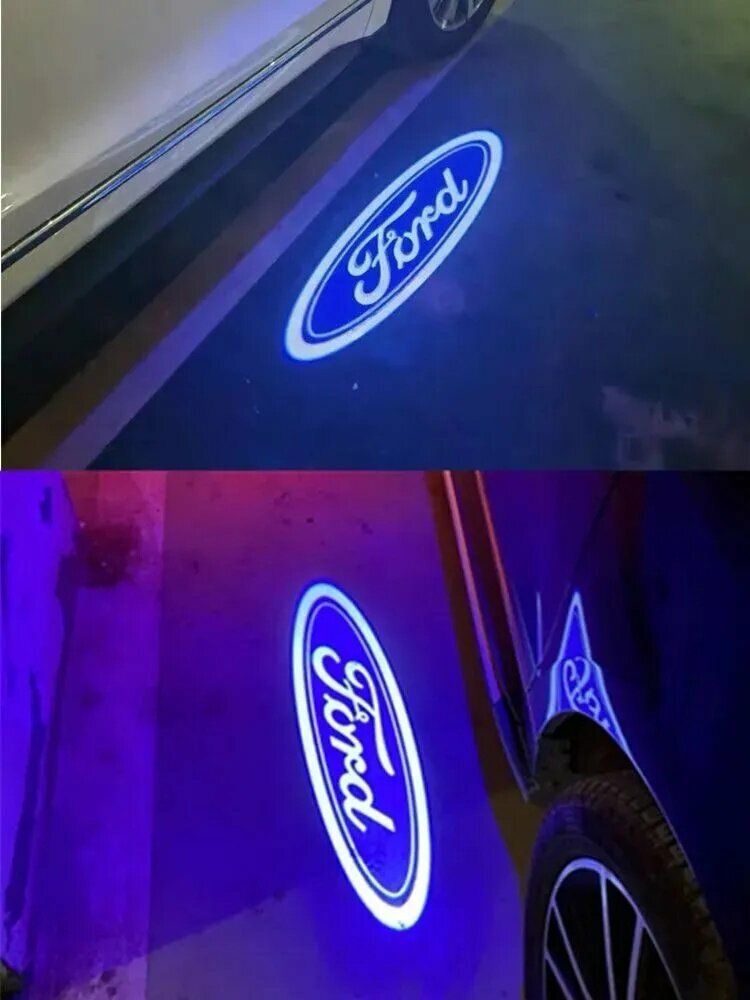 Проекция логотипа автомобиля 2 шт. арт. 2шт для проектора логотипа /Ford Лазерный теневой светильник Аксессуары для Ford Galaxy MA6 2 Mondeo MK4 BA7 S-MAX MK1 Светодиодная сигнальная лампа на двери