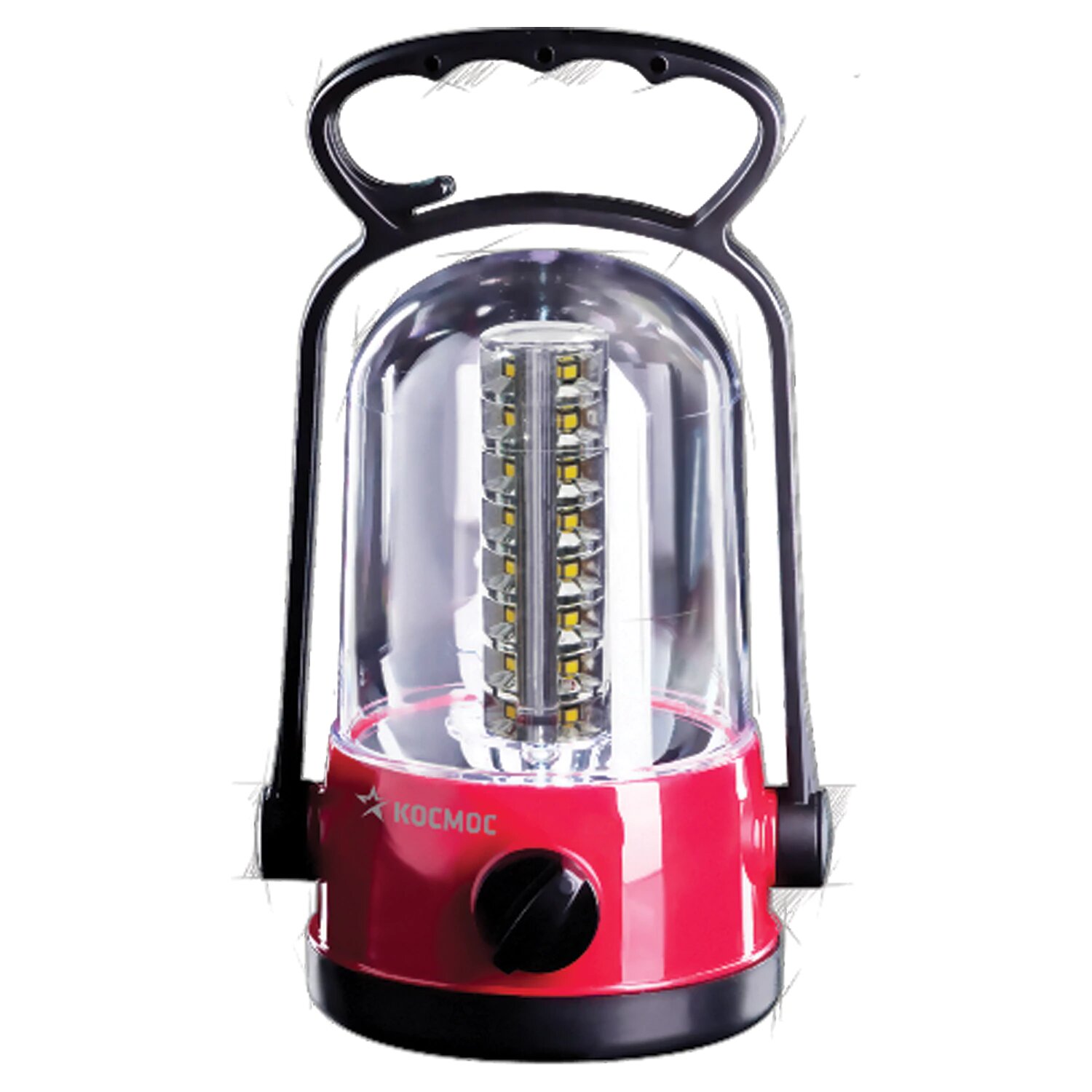 Фонарь туристический аккумуляторный космос 32хLED, заряд от сети, КОС6010LED