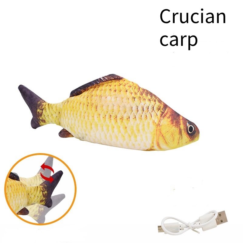 Реалистичная электрическая игрушка для кошек рыбка с usb мягкая и хлопковая ткань включены персонажи карась