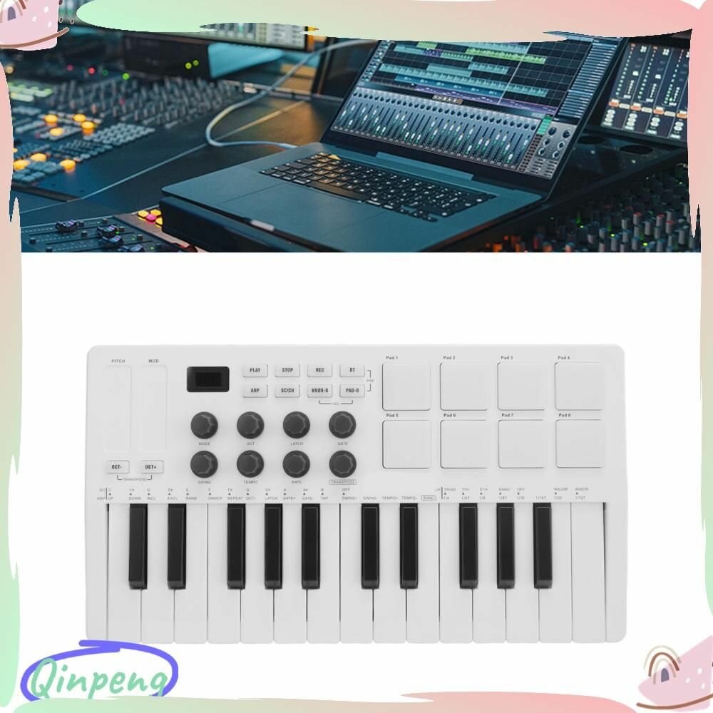 25 клавиш MIDI-клавиатура, для компьютеров и мобильных устройств, портативная, для управления звуком