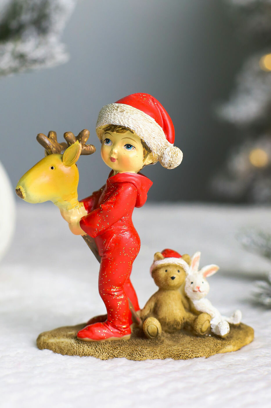 Декоративная фигура эльф юлли С подарками, полистоун, 12 см, Goodwill MC38245-2