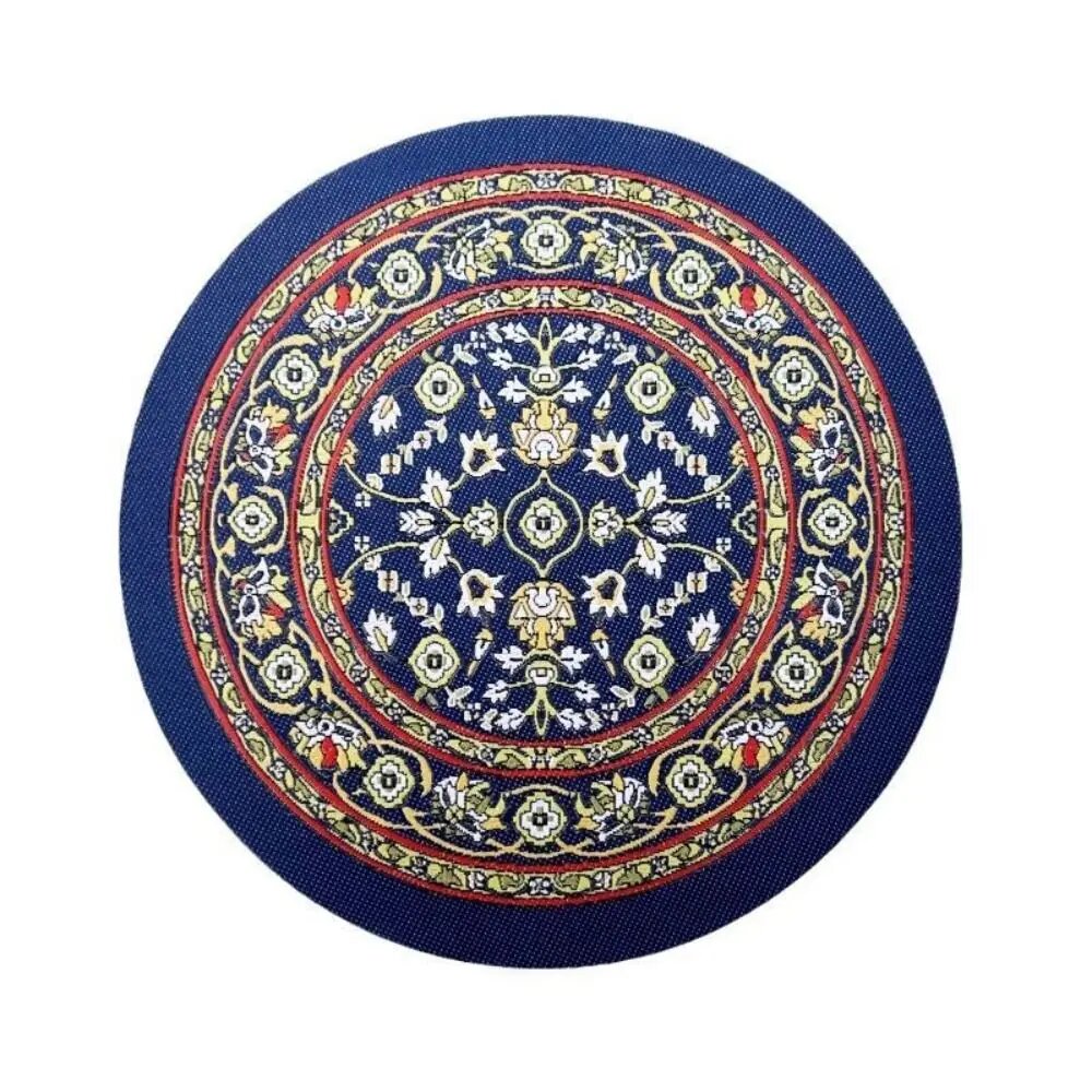 Многоцветный плюшевый ковер для кукольного домика Темно-синий, dark blue-round