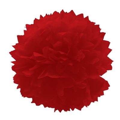 Помпон Веселая затея бумажный красный, 40 см, для декорации
