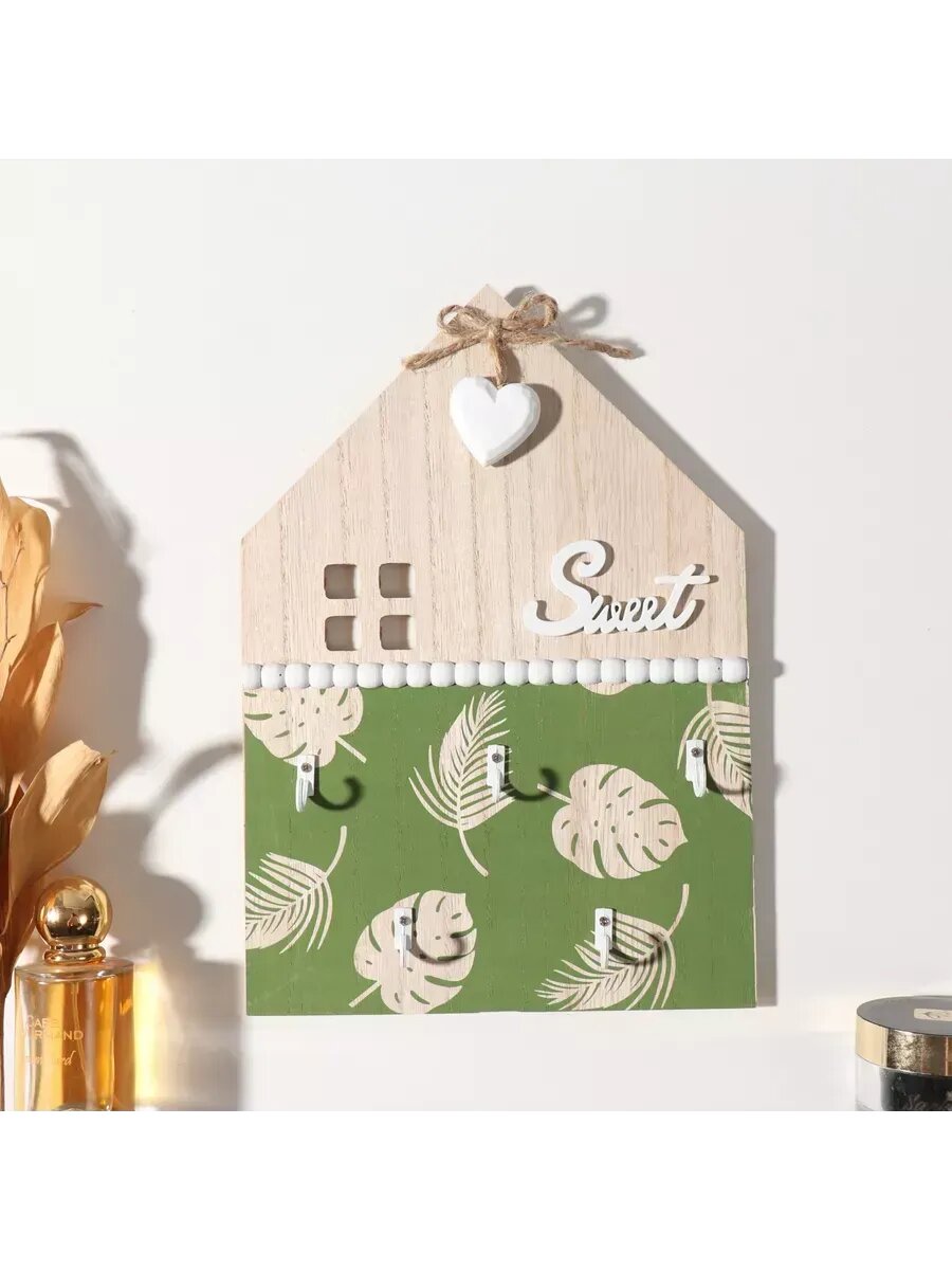 Крючки декоративные дерево "Пальмовые листья. Дом"